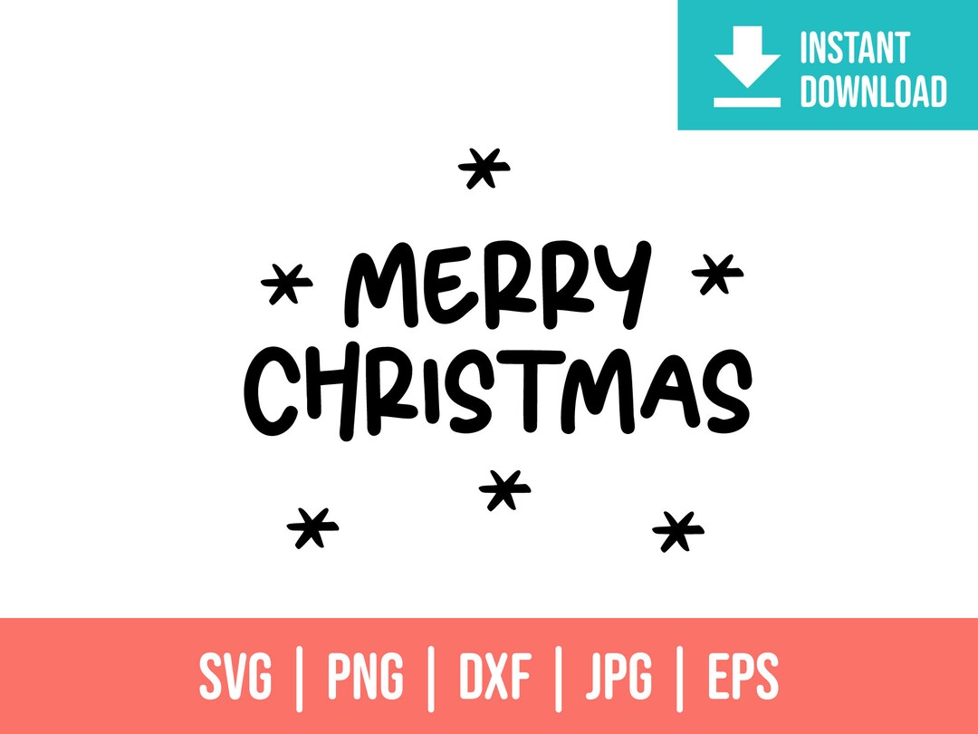 Merry Christmas Lettering Svg, Png, Jpg, Eps, Dxf | Christmas SVG ...