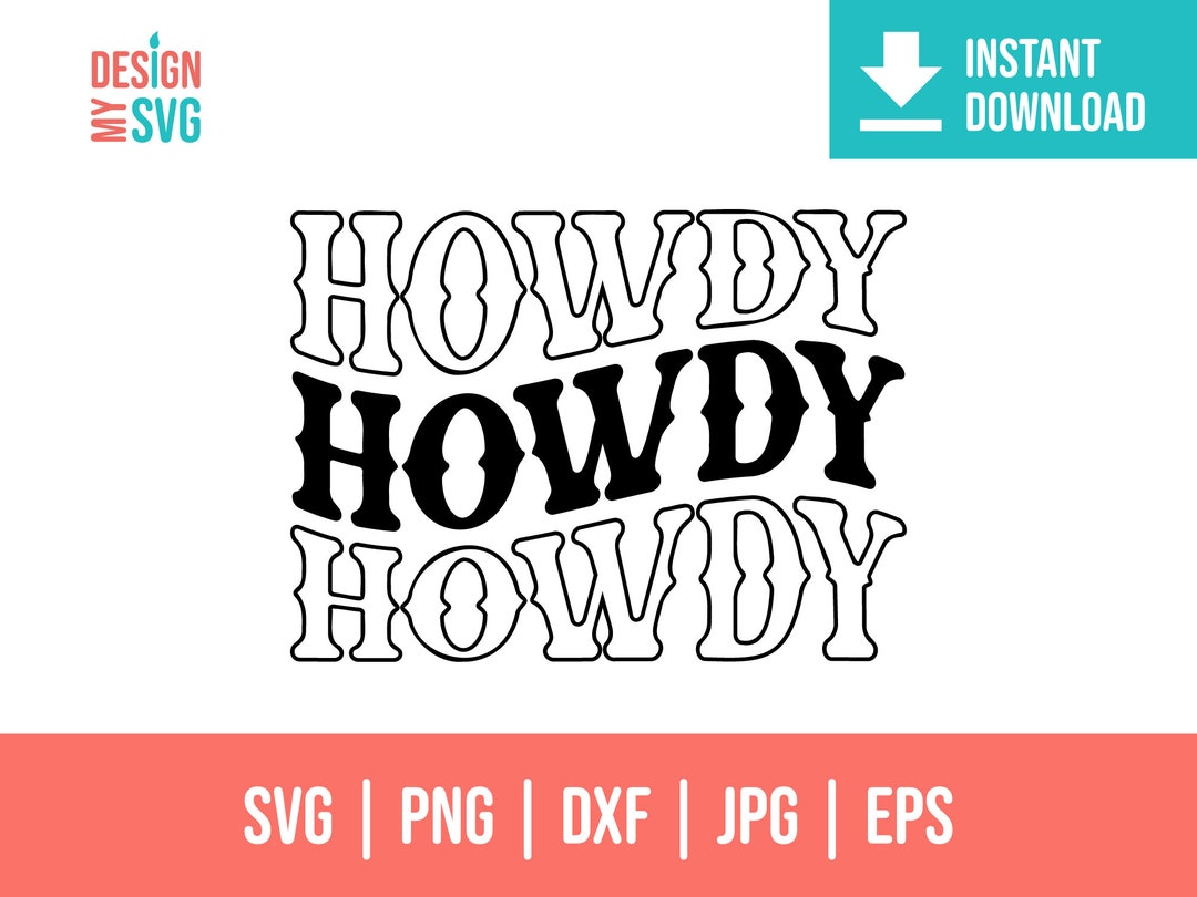 Howdy Svg | Stacked Letters Svg | Wavy Stacked Svg | Wavy Letter Png ...