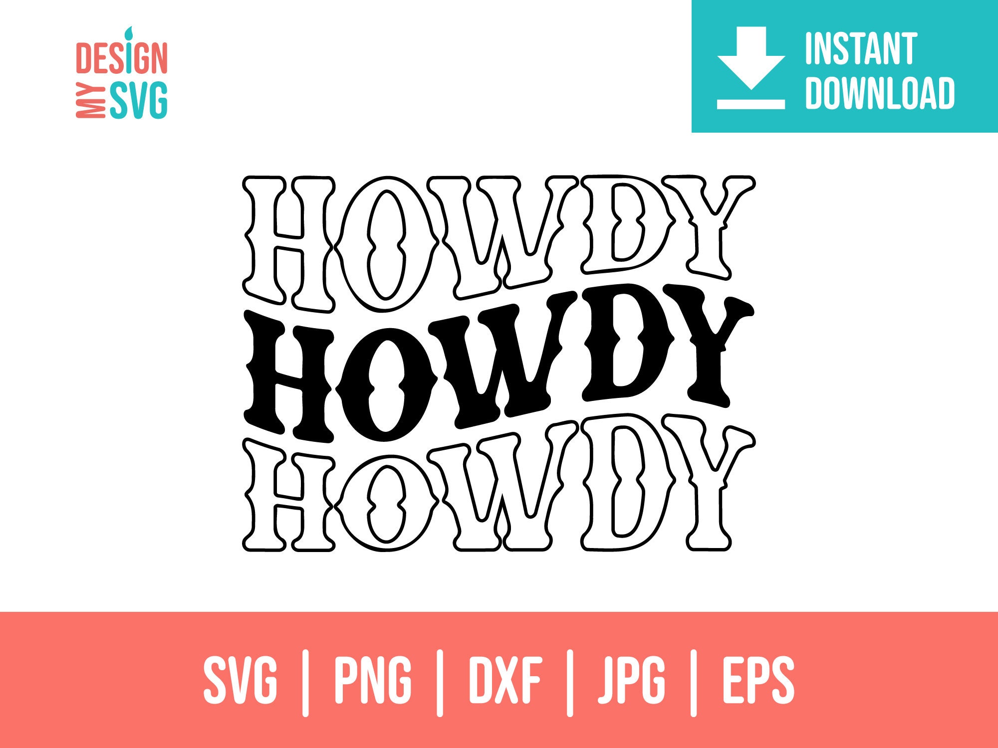 Howdy Svg | Stacked Letters Svg | Wavy Stacked Svg | Wavy Letter Png ...