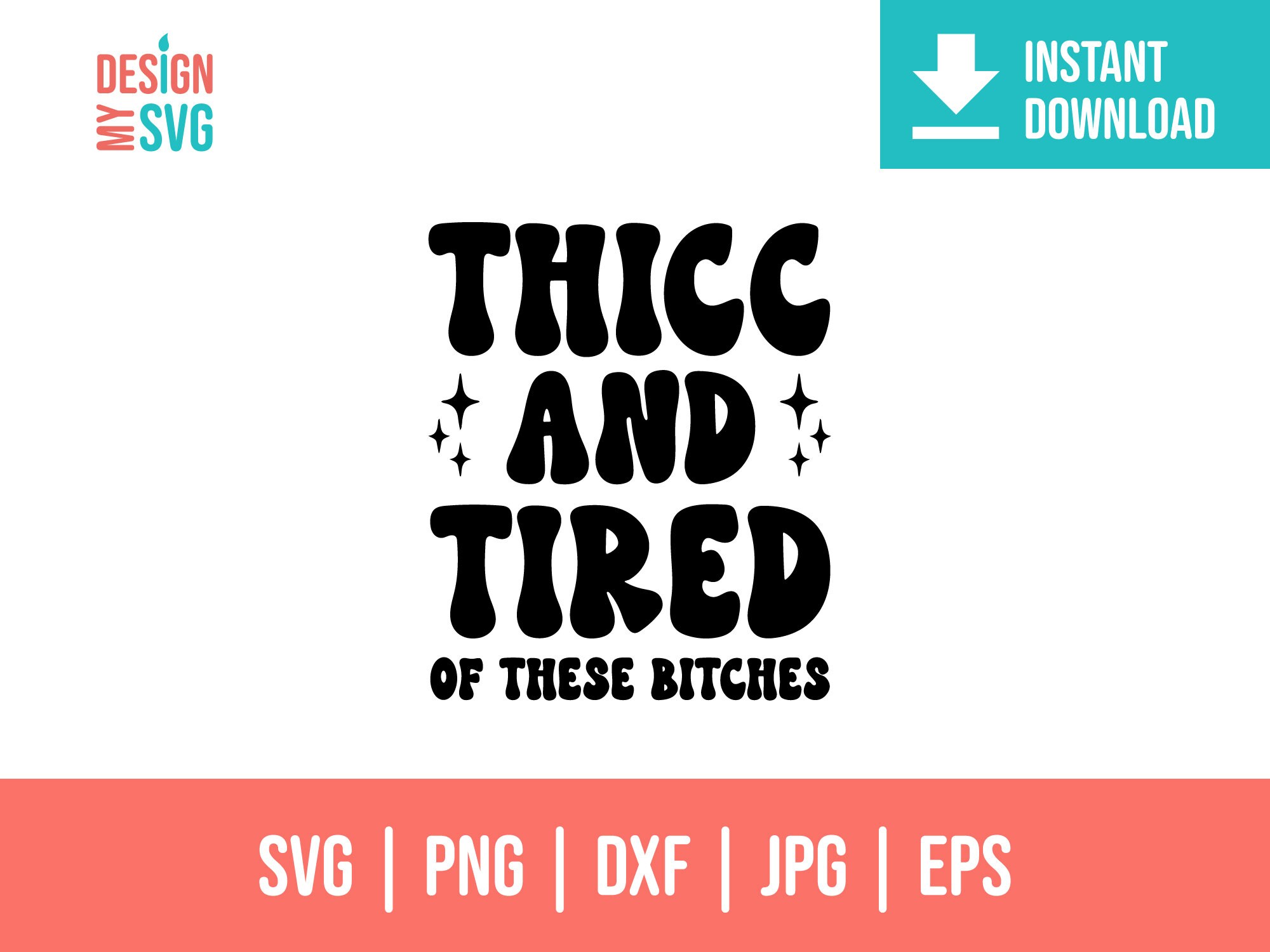 Thicc and Tired Svg Png Eps Dxf Jpg Modern Girl Svg Retro Vintage Svg ...