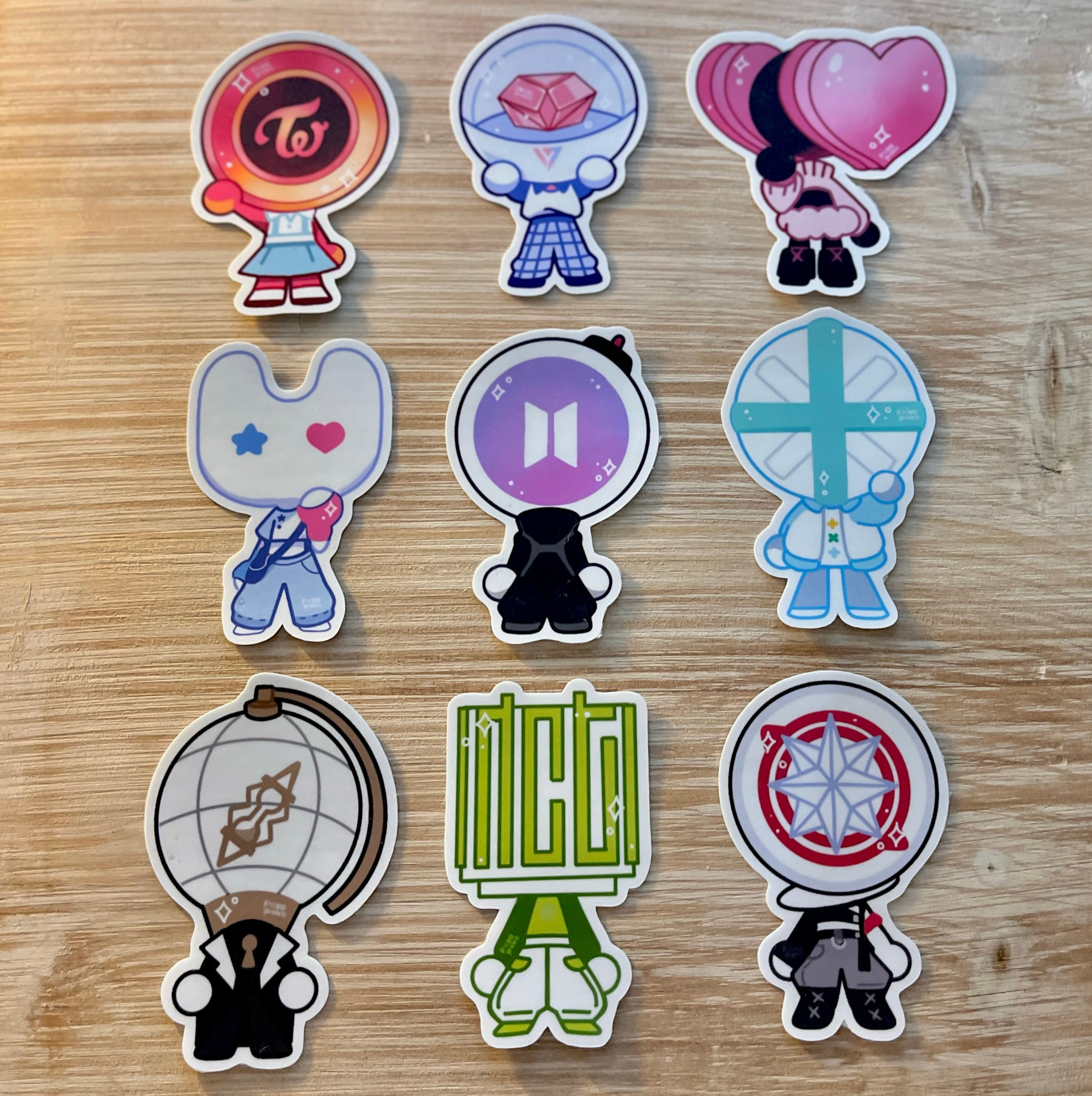 Kpop Lightstick Chibi Stickers BTS Newjeans Seventeen - Etsy