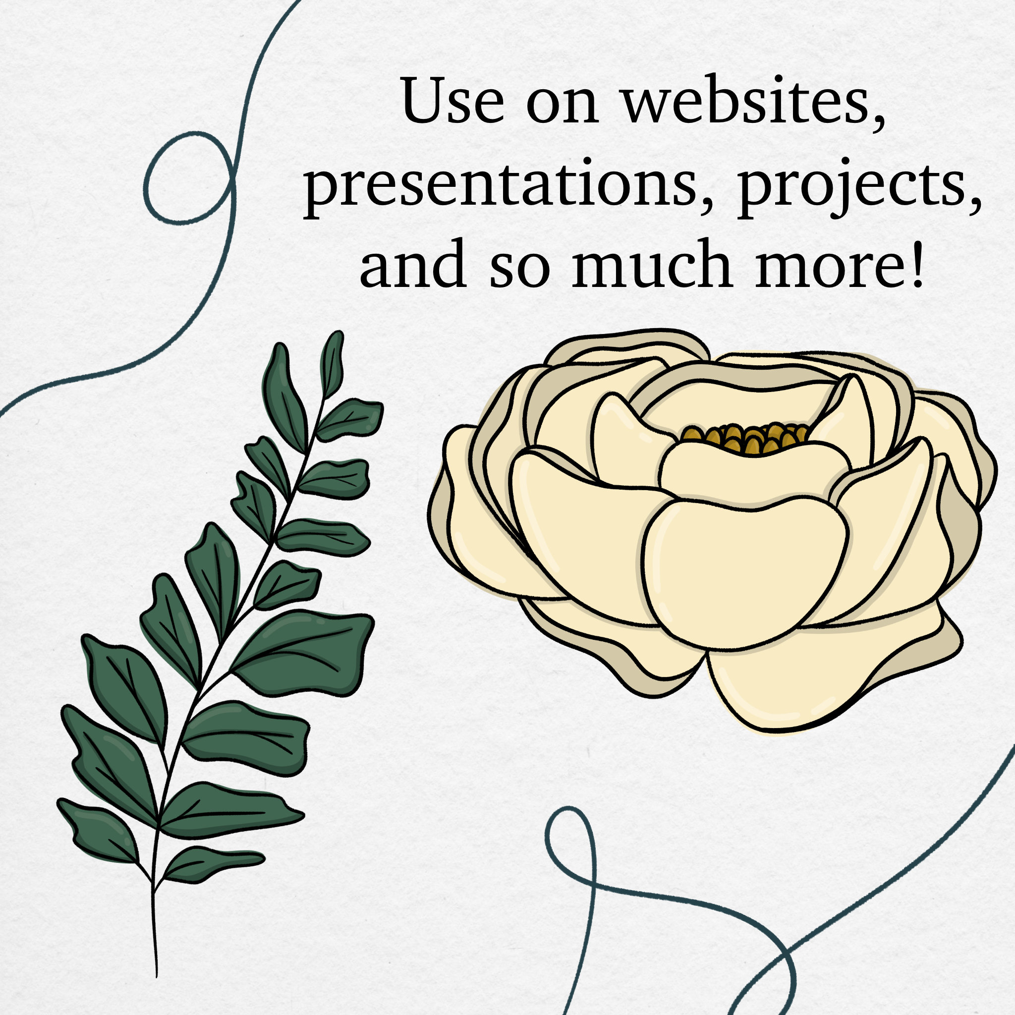 Hand Drawn Flowers Clip Art/ Flowers PNG Files - Etsy