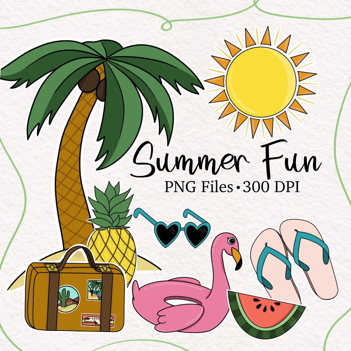 Summer Fun Clip Art Set/ Summer PNG Files - Etsy