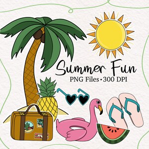 Summer Fun Clip Art Set/ Summer PNG Files - Etsy