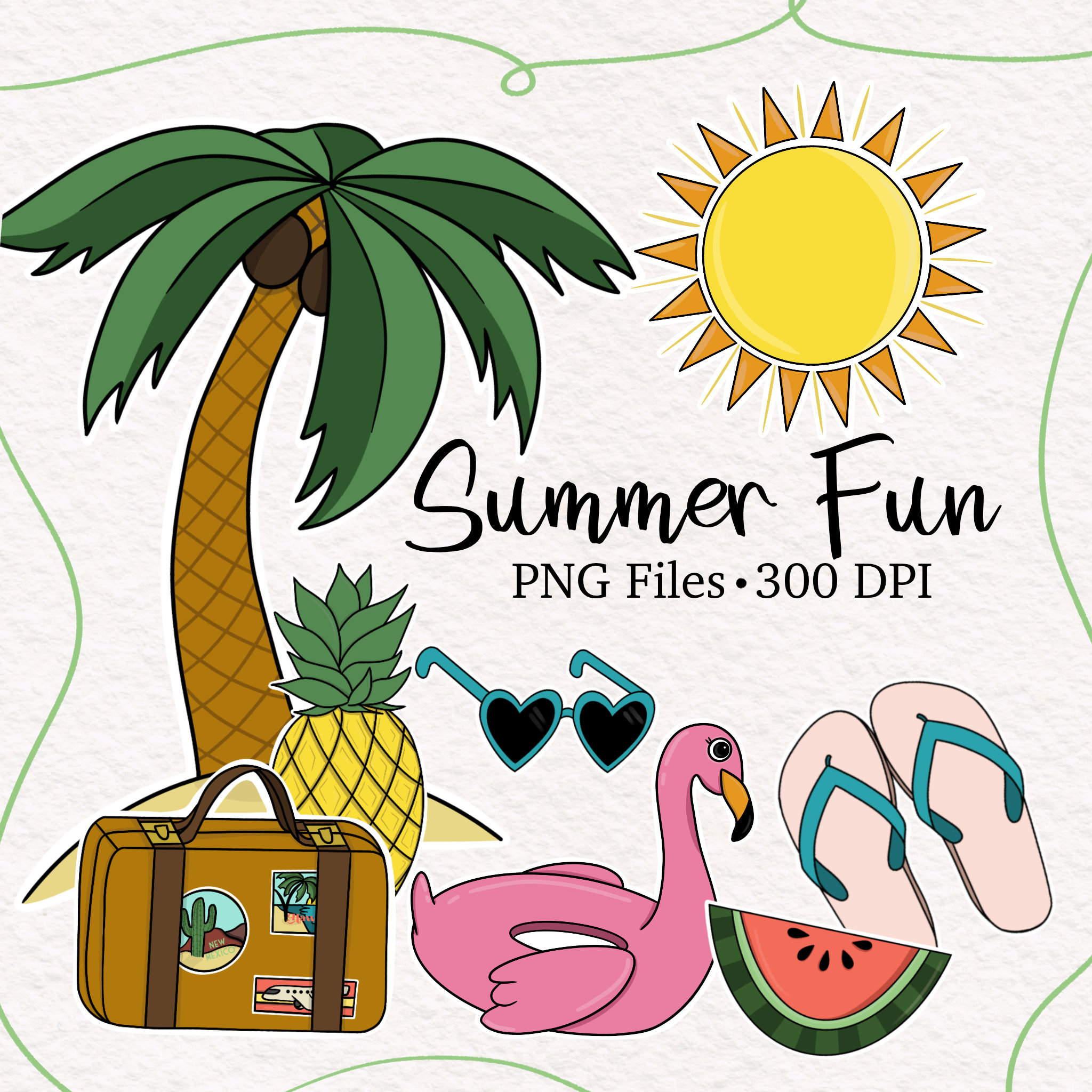 Summer Fun Clip Art Set/ Summer PNG Files - Etsy