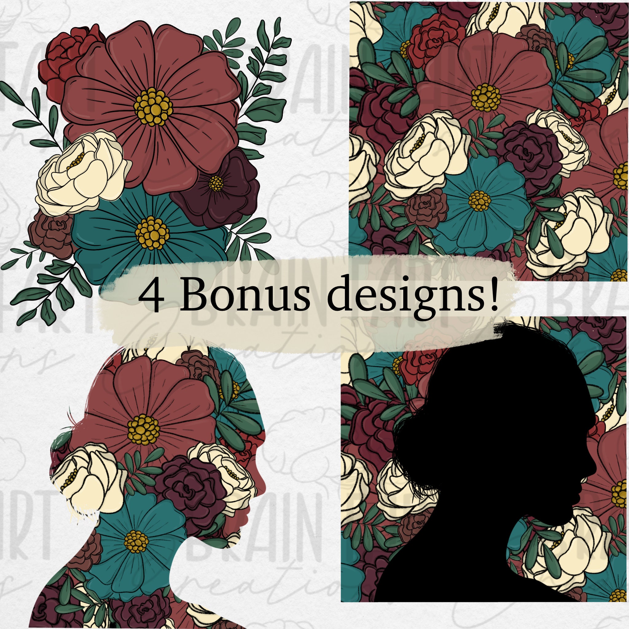Hand Drawn Flowers Clip Art/ Flowers PNG Files - Etsy