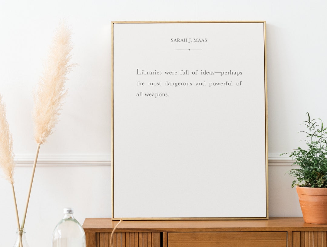 Libraries Throne of Glass Quote SJM Book Page Wall Art Print - Etsy