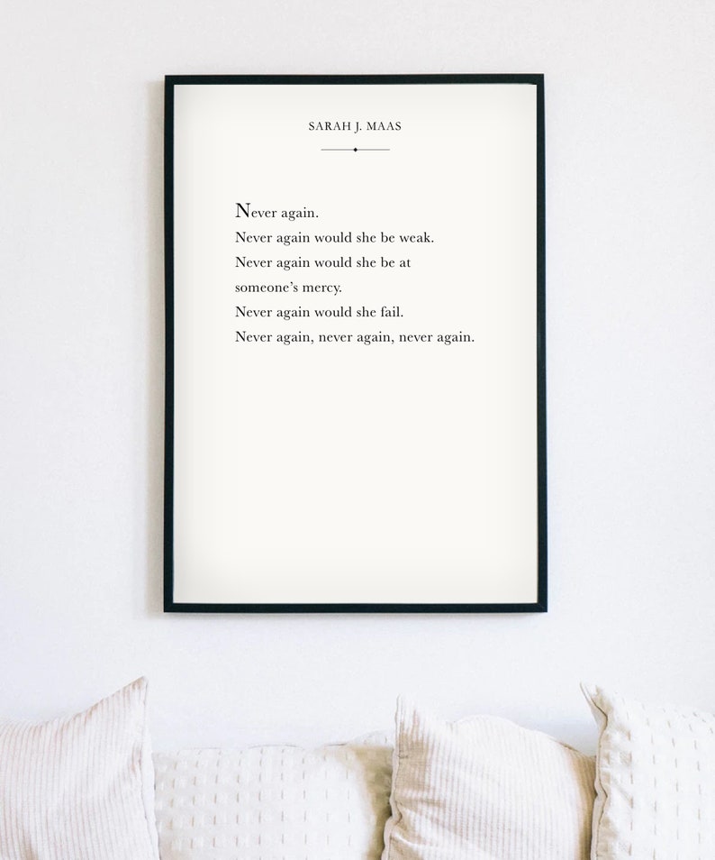 Never Again A Court of Silver Flames Nesta Quote ACOTAR - Etsy