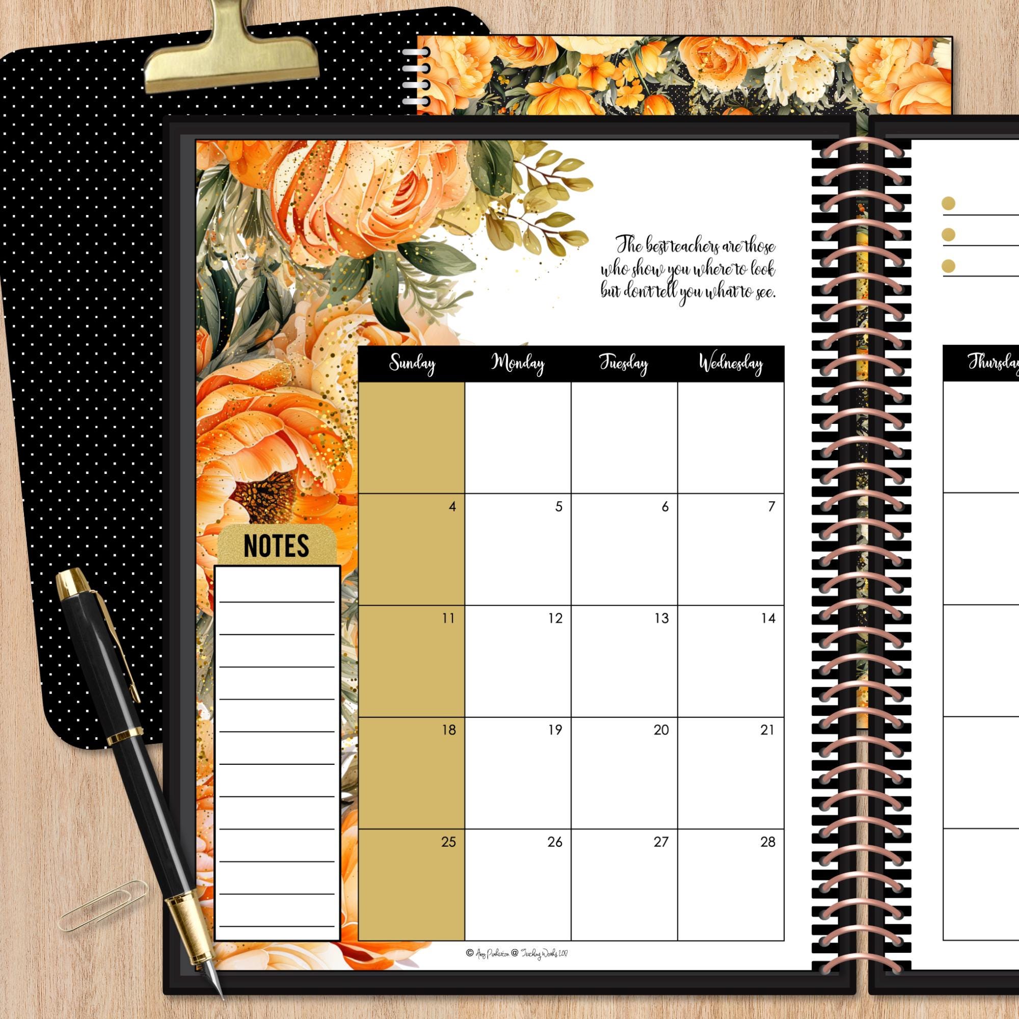Printable Editable Teacher Planner 2025 - Floral Binder - Lesson Plan ...