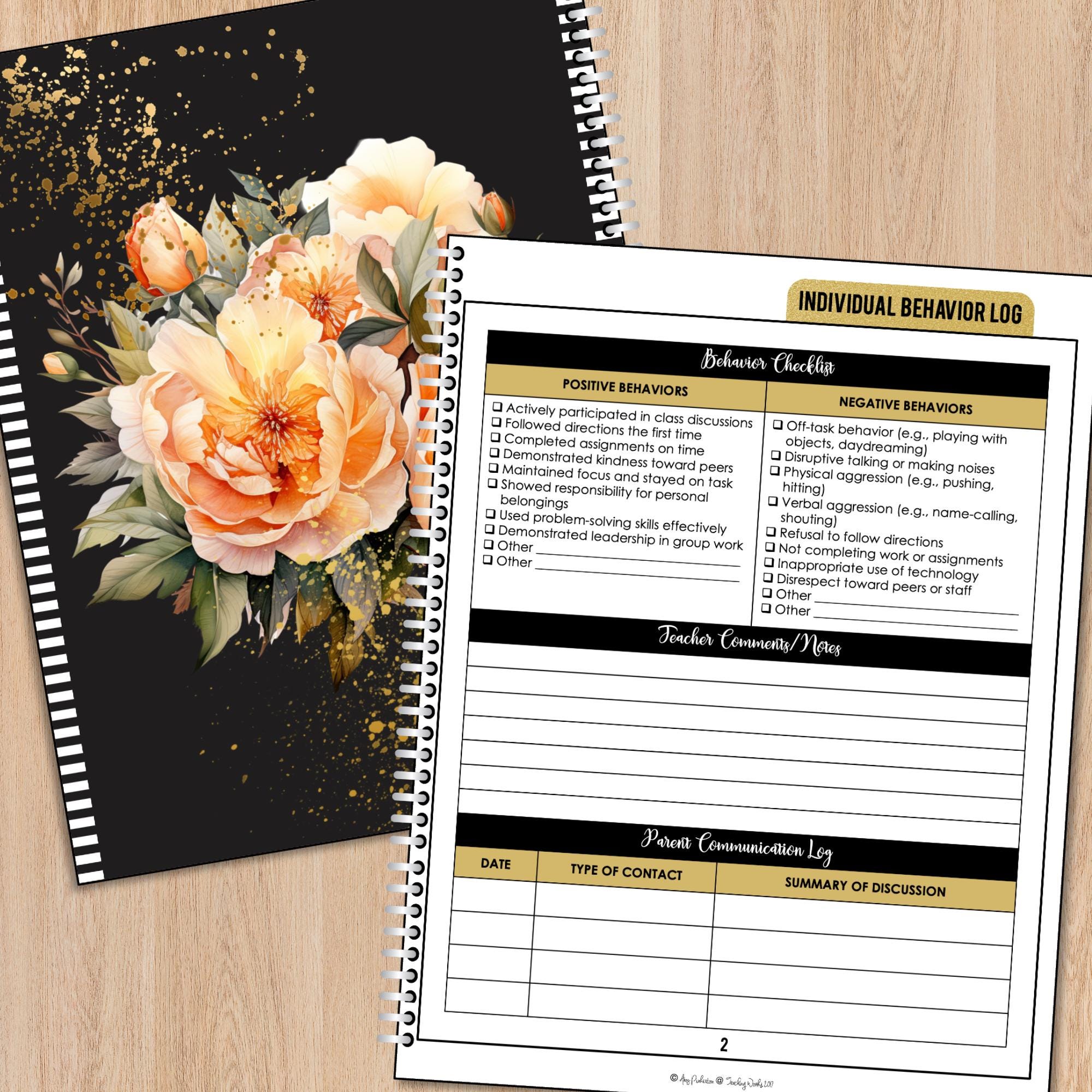Printable Editable Teacher Planner 2025 - Floral Binder - Lesson Plan ...