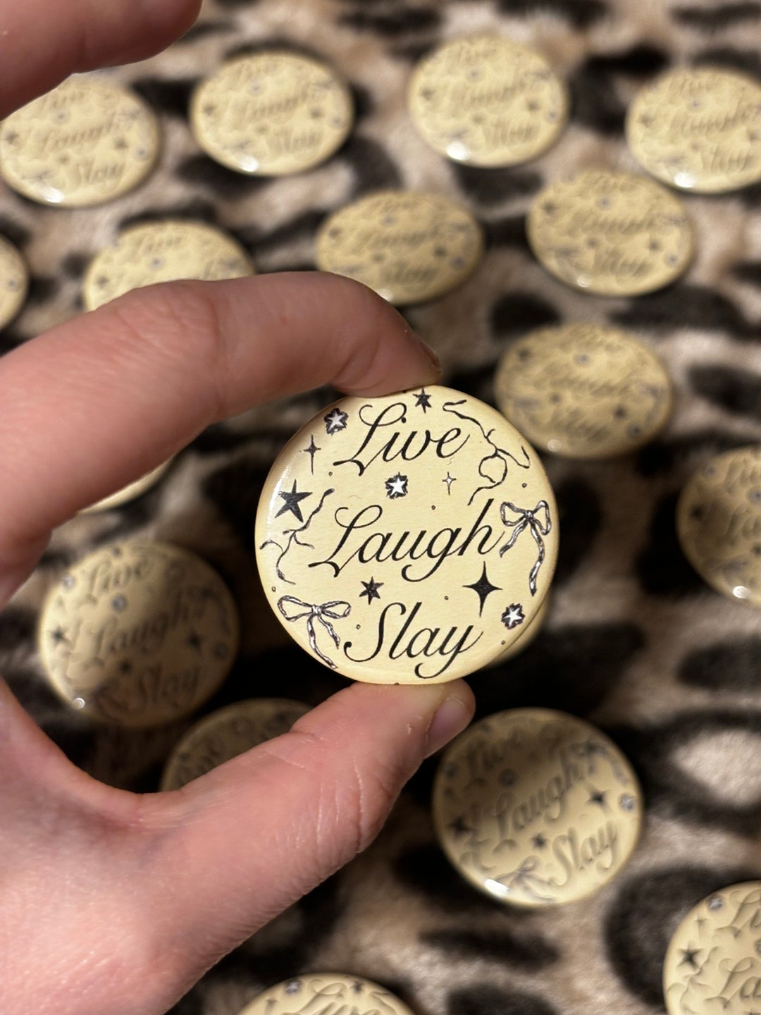 Live Laugh Slay Button Badge 38mm - Etsy