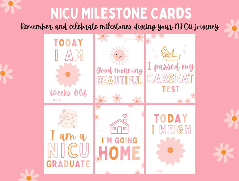 NICU Milestone Cards Nicu Photo Prop Cards Nicu Crib Cards - Etsy