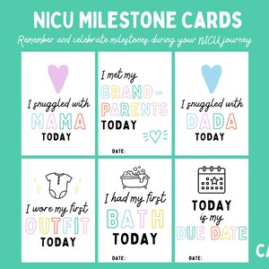 NICU Milestone Cards Nicu Photo Prop Cards Nicu Crib Cards - Etsy