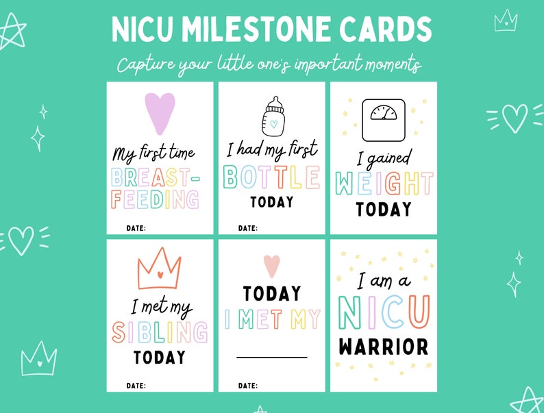 NICU Milestone Cards Nicu Photo Prop Cards Nicu Crib Cards - Etsy