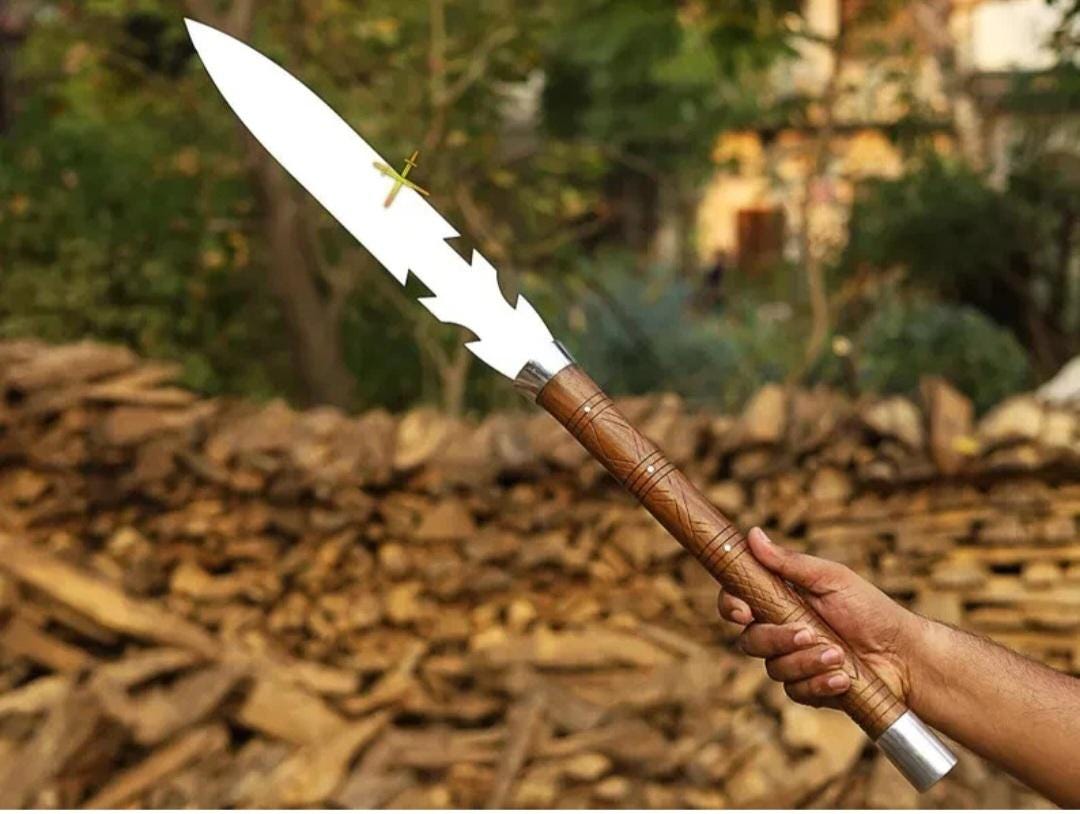 30" Handmade Carbon Steel Hunting-spear-full Tang Leaf Spring Sword ...