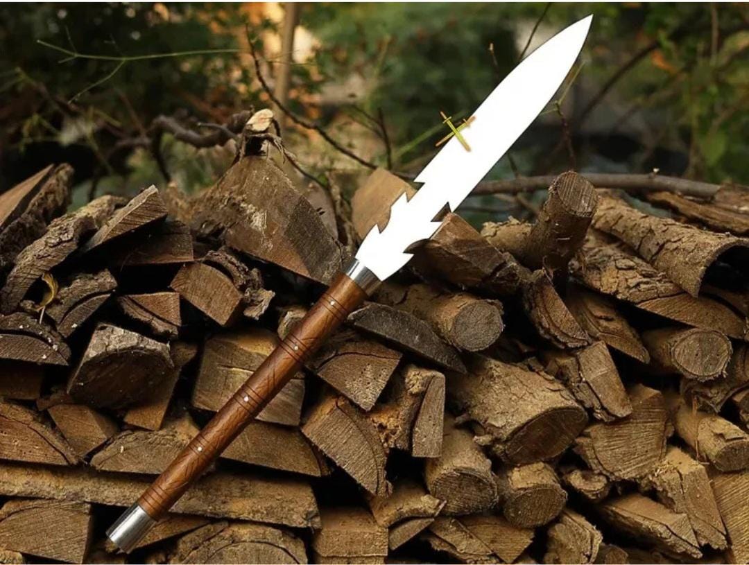 30" Handmade Carbon Steel Hunting-spear-full Tang Leaf Spring Sword ...