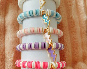 Pulsera de corazón chapada en oro Preppy corazón de color - Etsy España