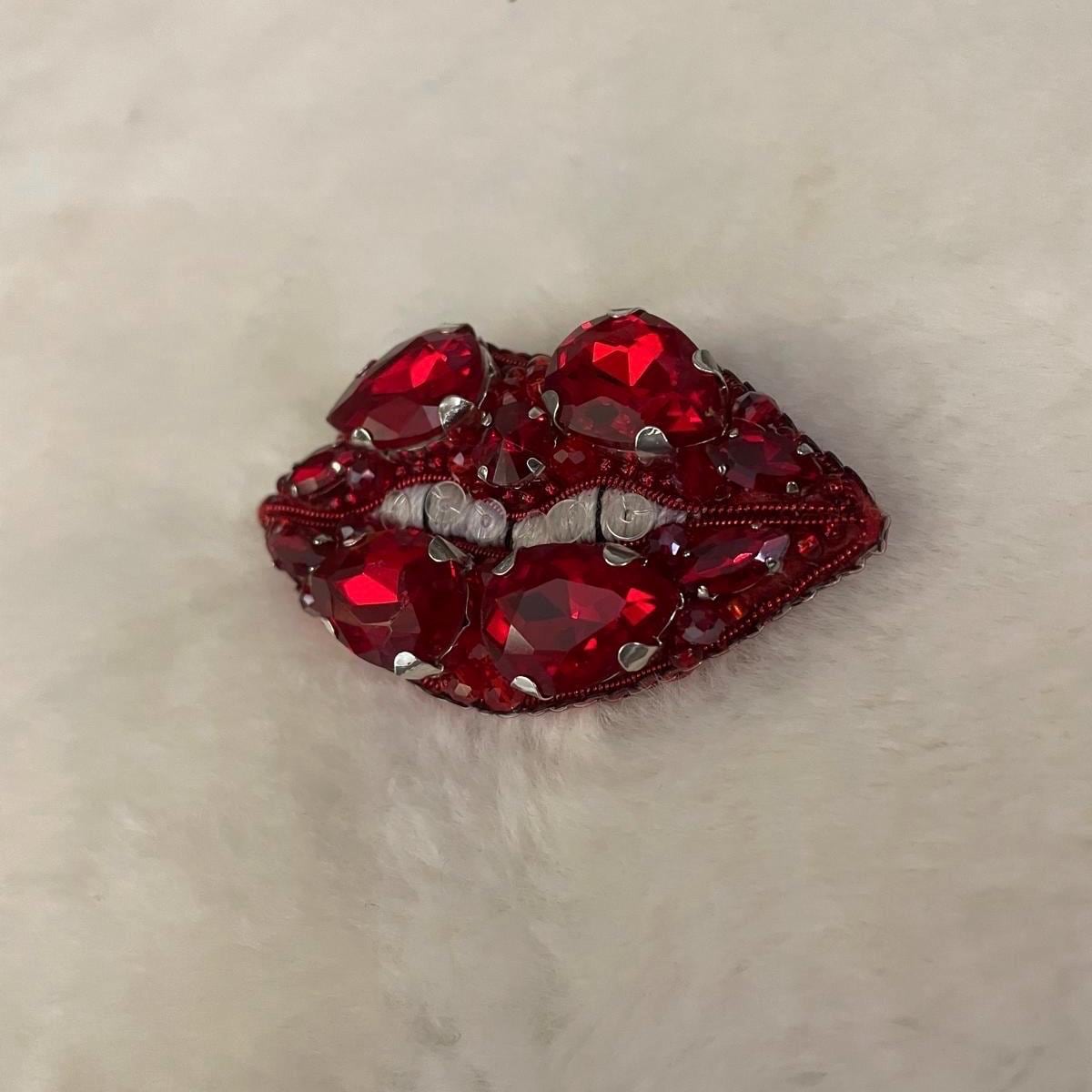 Red Lip Brooch, Handmade Brooch, Exclusive Pin, Fashion Accessory ...