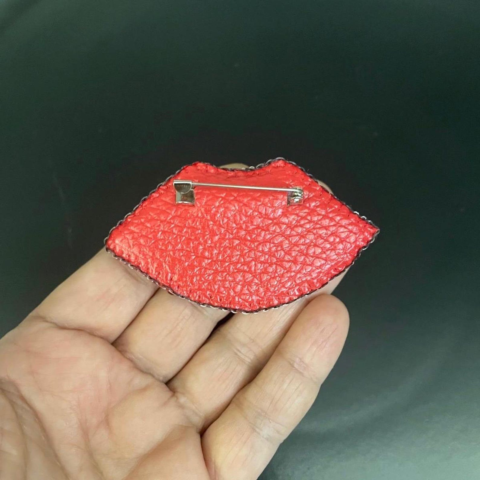 Red Lip Brooch, Handmade Brooch, Exclusive Pin, Fashion Accessory ...