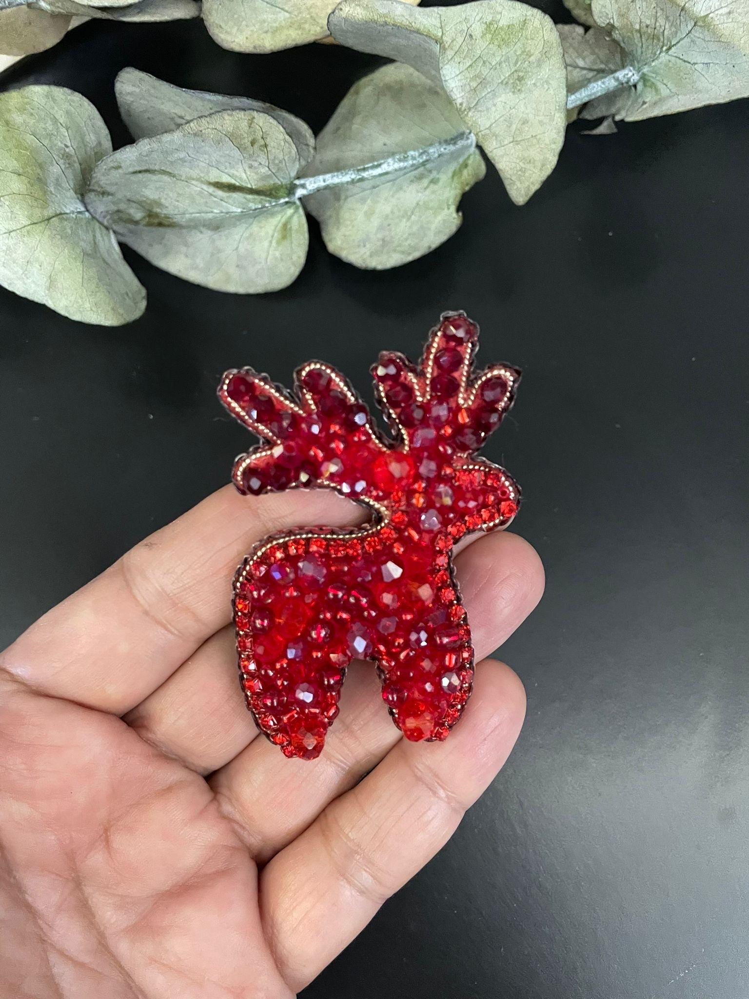 Handmade Reindeer Brooch, Exclusive Pin, Sweet Reindeer, for Christmas ...