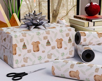 Baby Shower Wrapping Paper Custom Design by Vuedelavie for - Etsy