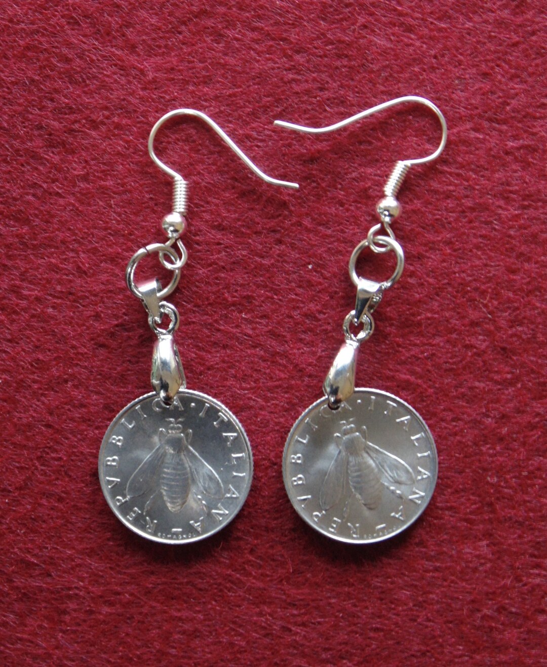 RARE Coin Bee Earrings 2 Lire 1957 Vintage Coin Bee Made in Italy - Etsy
