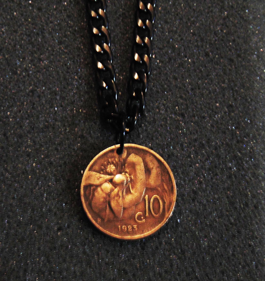 Honey Bee Necklace on Flowers Coin Kingdom of Italy Vintage Italian ...
