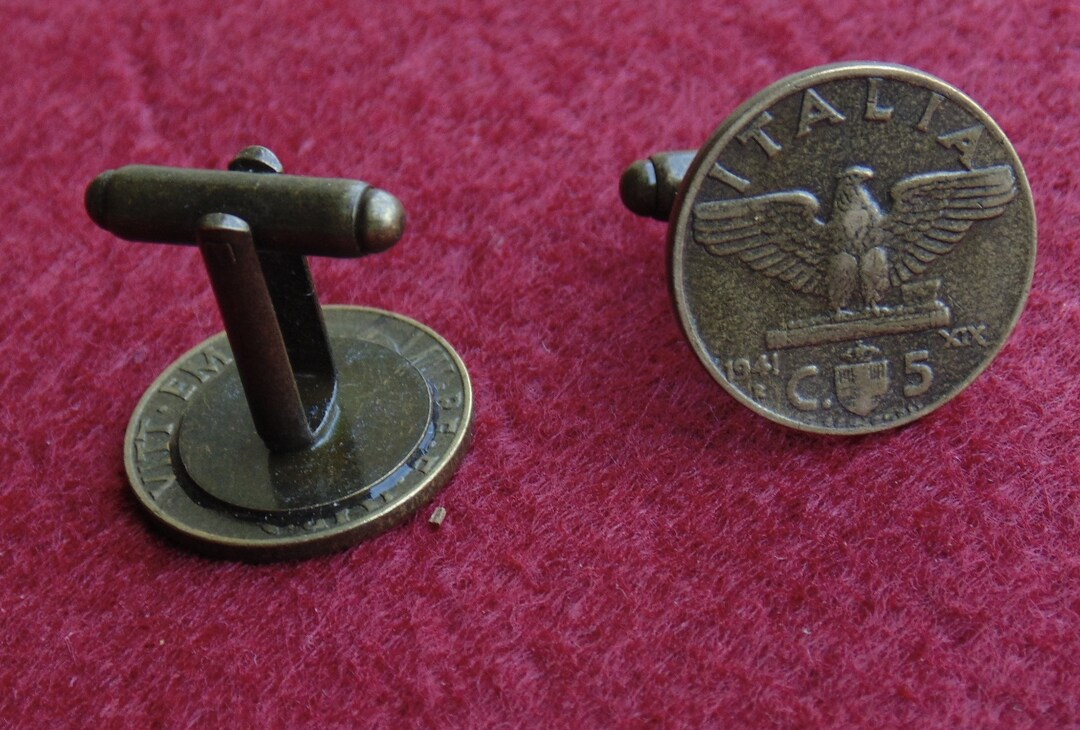Coordinated Cufflinks and Jacket Pin 5 Cents Empire 1940s Lapel Shirt ...