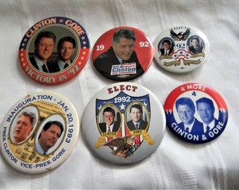 Clinton Gore Buttons - Etsy