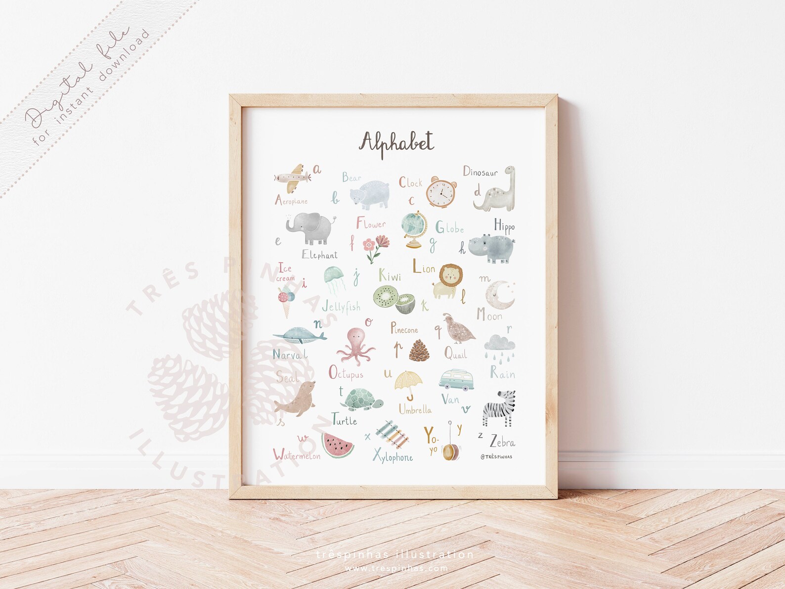 Watercolor Alphabet and Numbers Poster, Paster Colors ABC and Numbers ...