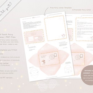 Mini Tooth Fairy Set, Certificate & Envelope, Printable Tiny Tooth Fairy Letter, Girl, Lost ...