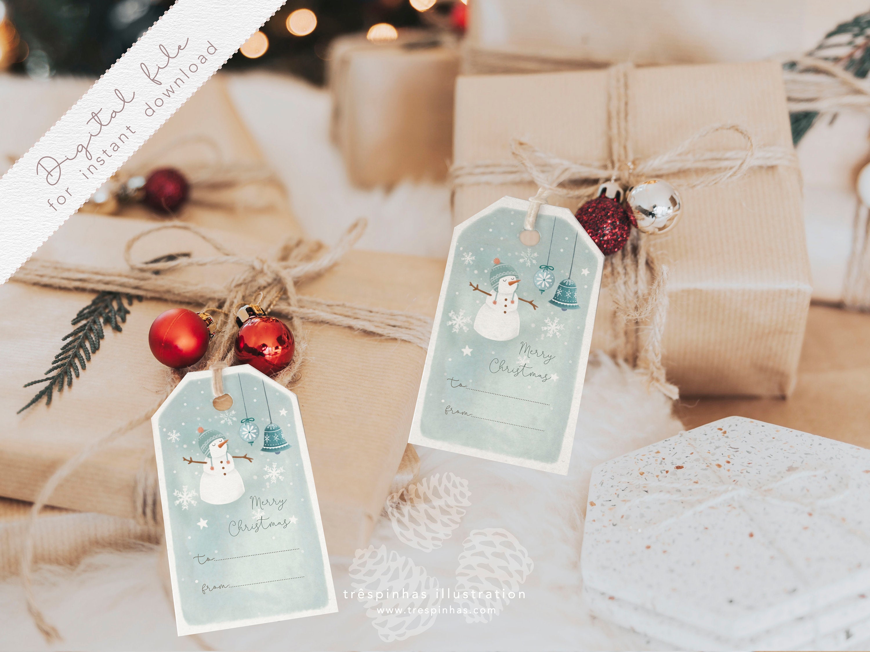 Printable Christmas Gift Tag Merry Christmas Favor Tag - Etsy