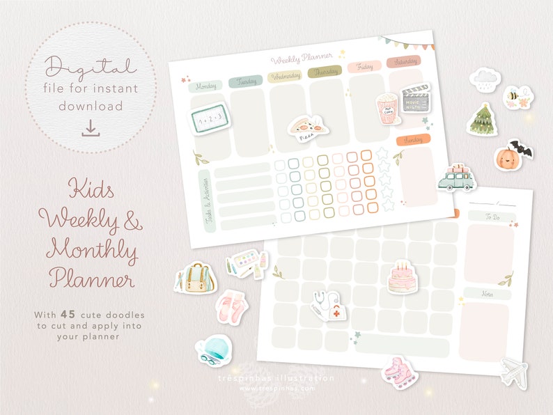 Kids Printable Planner, Kids Weekly Planner, Childrens Activity ...