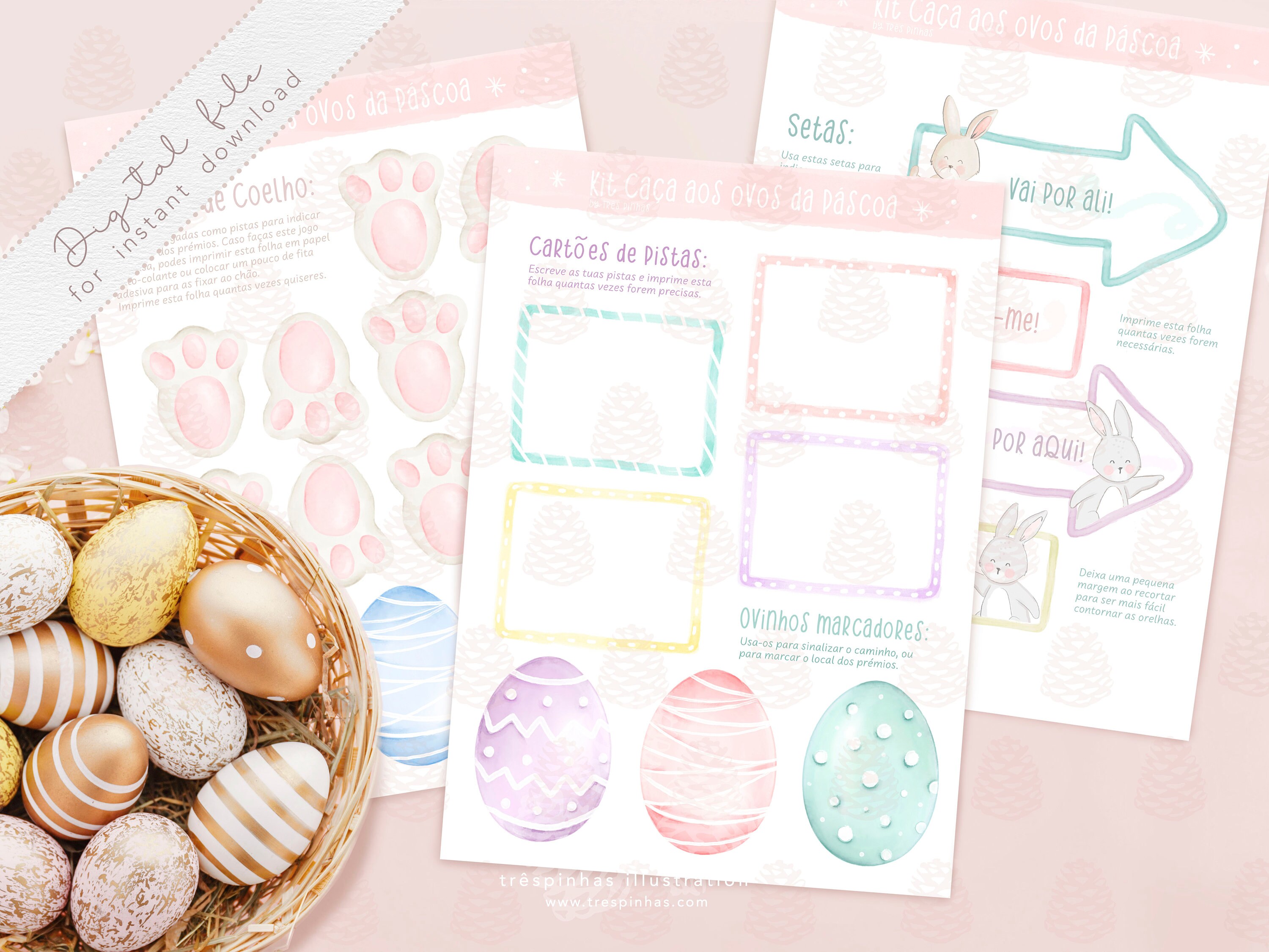 Kit Easter Egg Hunt DIY, Egg Hunt PDF, Easter Activities, Easter Eggs ...