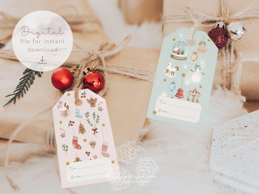 Printable Christmas Gift Tags, Merry Christmas Favor Tag, Cute Fun ...