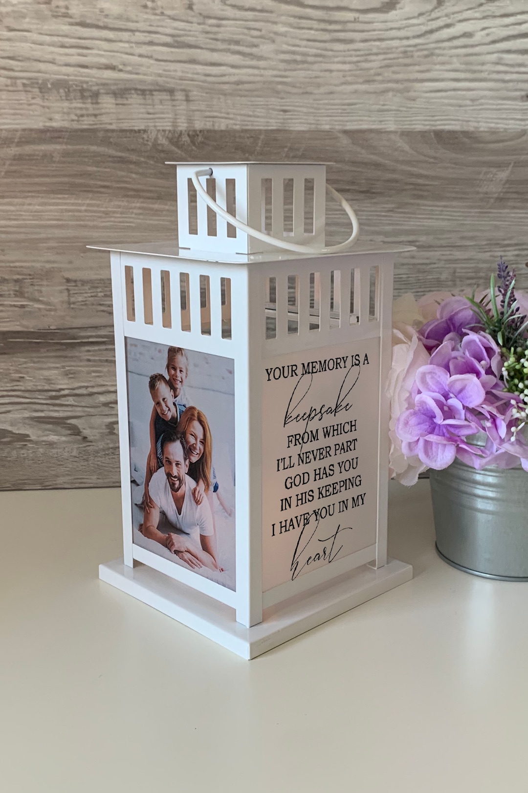 Memory is a Keepsake, Photo Lantern, Memorial Lantern ,memorial Candle ...