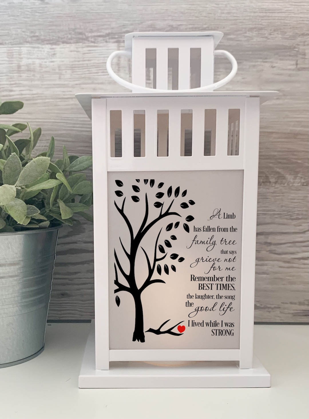 Family Tree, Photo Lantern, Memorial Lantern ,memorial Candle, Sympathy ...