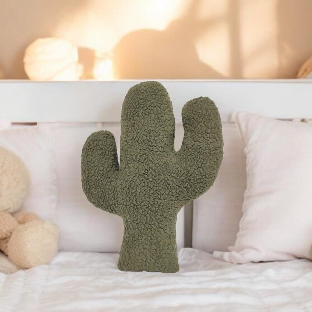 Sherpa Cactus Pillow, Cactus Shaped Pillow, Cactus Nursery, Decorative ...