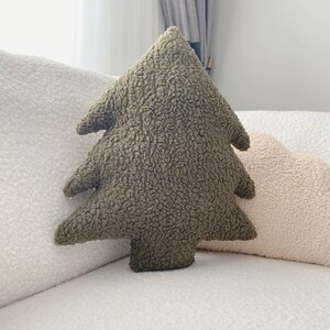 Tree Shaped Pillow, Christmas Pillow, Holiday Throw Pillow, Xmas Pillow ...