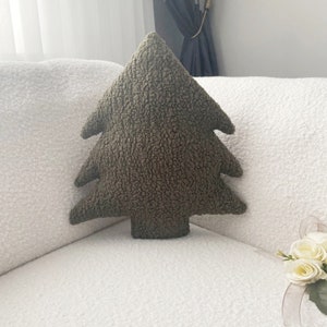 Tree Shaped Pillow, Christmas Pillow, Holiday Throw Pillow, Xmas Pillow ...