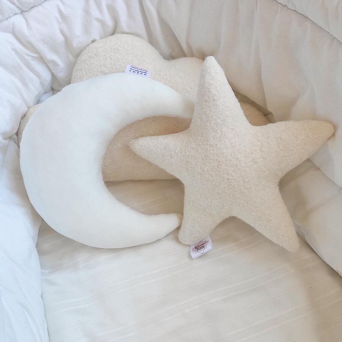 Moon Pillow Moon Shaped Pillow Star Cushion Moon and Star - Etsy