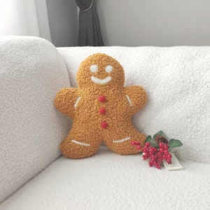 Plush Gingerbread Man Pillow, Christmas Pillow, Gingerbread Man Decor ...