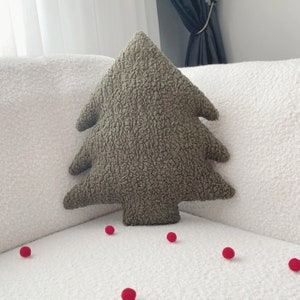 Tree Shaped Pillow, Christmas Pillow, Holiday Throw Pillow, Xmas Pillow ...