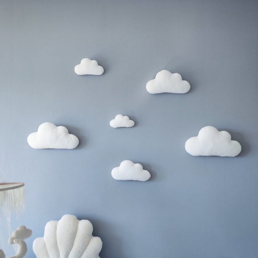 Cloud Wall Decor Set Clouds Wall Hanging White Soft Clouds Cot ...