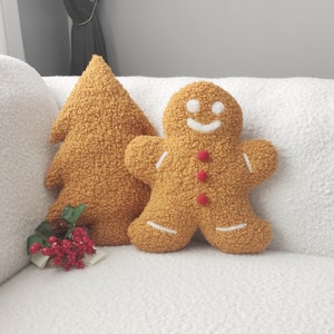 Plush Gingerbread Man Pillow, Christmas Pillow, Gingerbread Man Decor ...