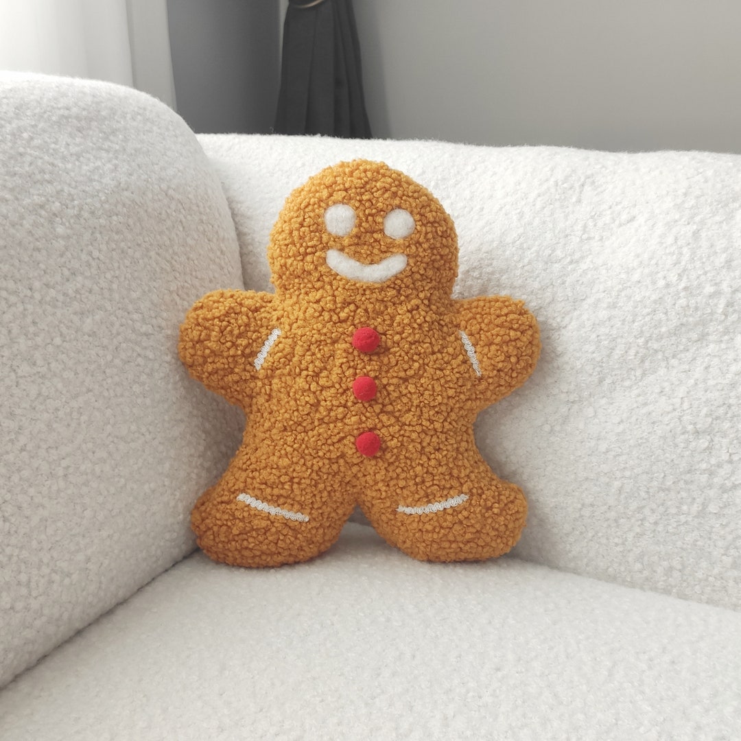 Plush Gingerbread Man Pillow, Christmas Pillow, Gingerbread Man Decor ...