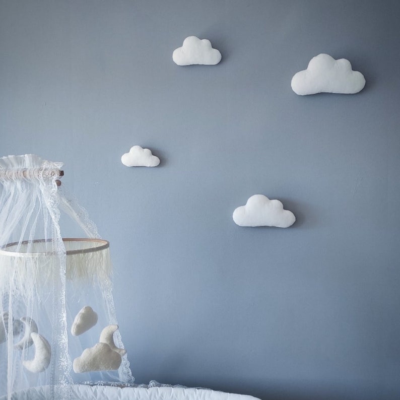 Cloud Wall Decor Set Clouds Wall Hanging White Soft Clouds Cot - Etsy