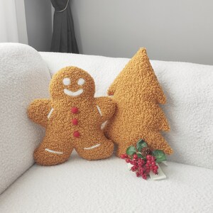Plush Gingerbread Man Pillow, Christmas Pillow, Gingerbread Man Decor ...