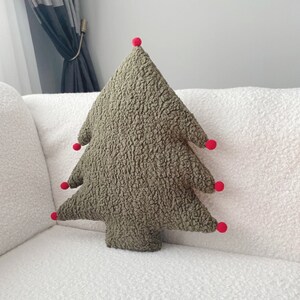 Tree Shaped Pillow, Christmas Pillow, Holiday Throw Pillow, Xmas Pillow ...