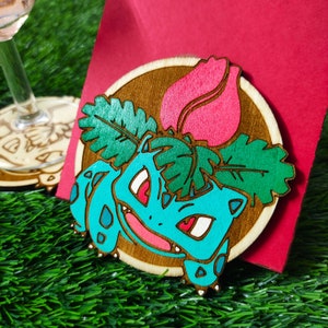 Set of 4 Colorful Wooden Pokémon Coasters, Bulbasaur, Ivysaur, Venusaur ...